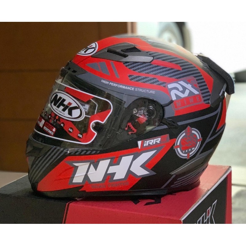 Jual NHK RX9 RACER BLACK RED DOFF 2visor | Shopee Indonesia