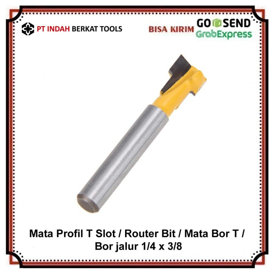 Jual Mata Profil T Slot / Router Bit / mata bor t / bor jalur 1/4 x 3/8 ...