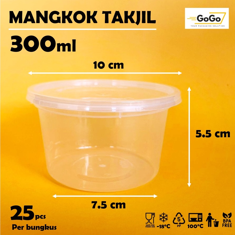 Jual Tempat Pudding Plastik Besar / Cup Pudding Besar ukuran 300 ml isi ...