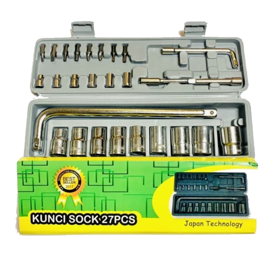 Jual NANKAI Kunci Sok Set 27 pcs Socket Wrench Shock Tool Kit 27pcs ...