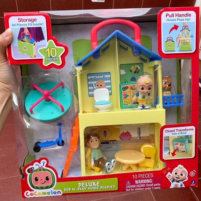 Jual Cocomelon Medium Playset CoComelons Pop n Play House - 3 figures ...