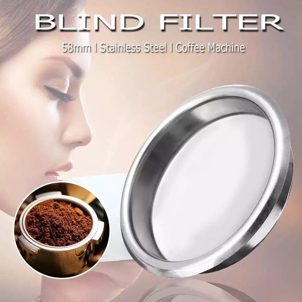 Jual coffee blind filter basket stainless portafilter 51mm 58mm group ...