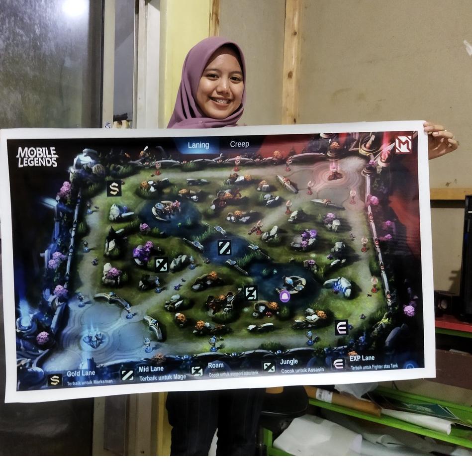 Jual [KODE G8ZK9] Map Peta Mobile Legends buat turnamen / hiasan dinding map ml map land of dawn ...