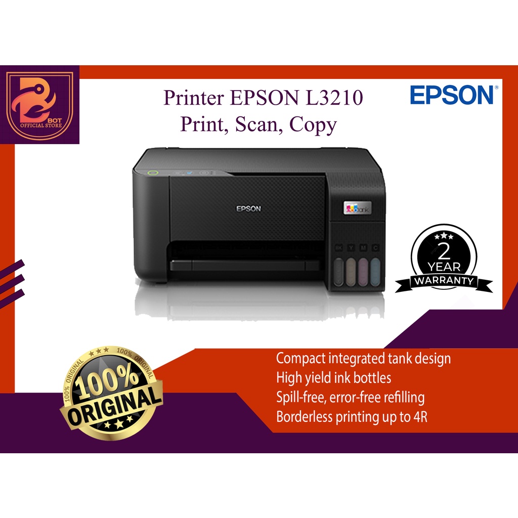Jual Epson EcoTank L3210 A4 All-in-One Ink Tank Printer Print, Scan, Copy Original Garansi Resmi ...