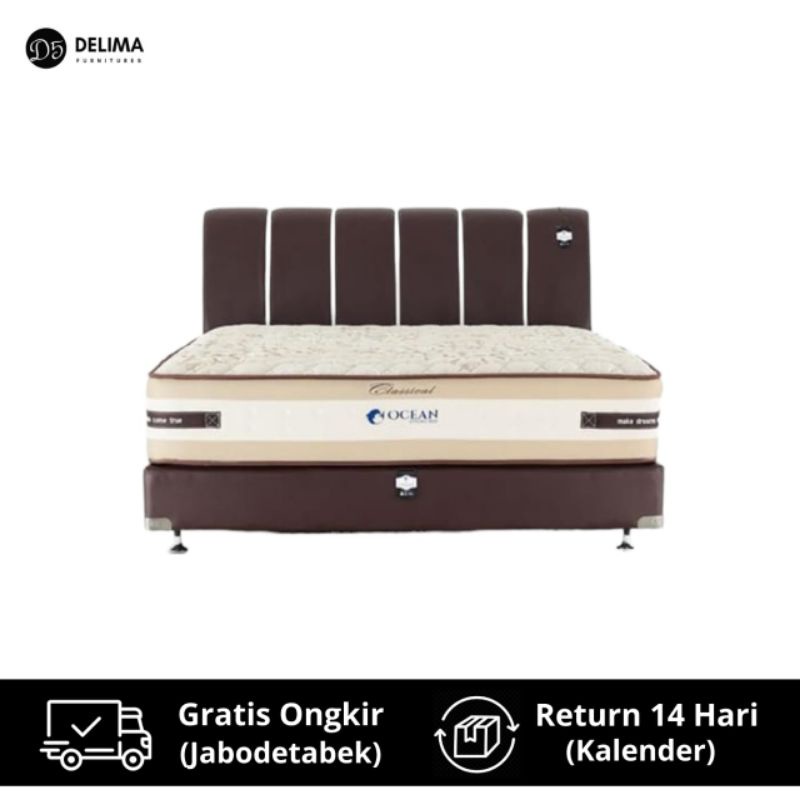 Jual Mattress Spring Bed Ocean Classical Kasur Matras Springbed Fullset | Shopee Indonesia