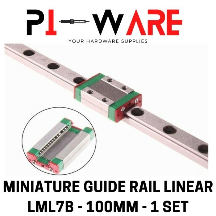 Jual Miniature Guide Rail Linear Sliding Block LML7B Uk 100mm Per 1 Set ...