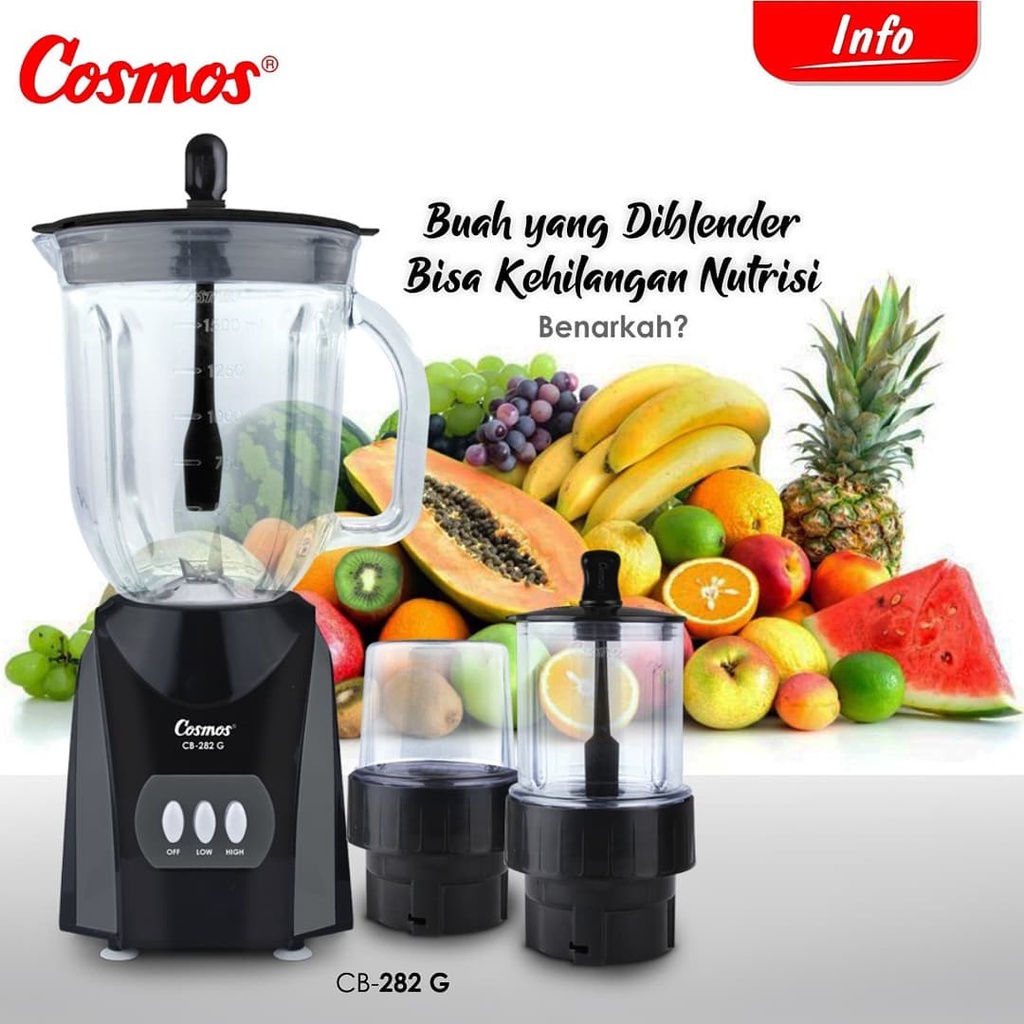 Jual Blender Kaca Cosmos CB-282-G Kaca 3in1 Blender Kaca Isi 3 tabung ...