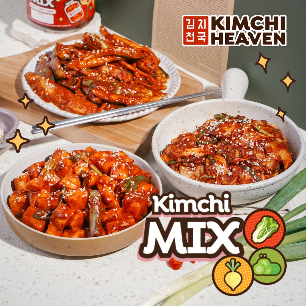 Jual Kimchi Sample Size 150g/200g/ 250g Sawi Lobak Timun Daun Bawang ...