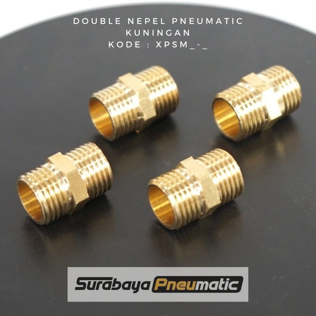 Jual Double Nepel Kuningan - XPSM-08 (1/4" x 1/4") - Drat Male ...