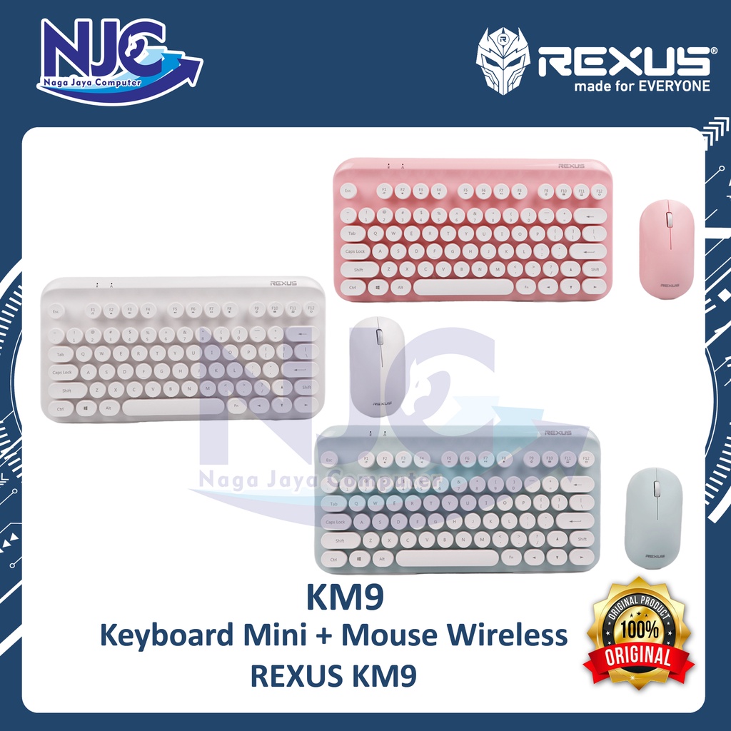 Jual REXUS KEYBOARD MOUSE WIRELESS KM9 COMBO | Shopee Indonesia