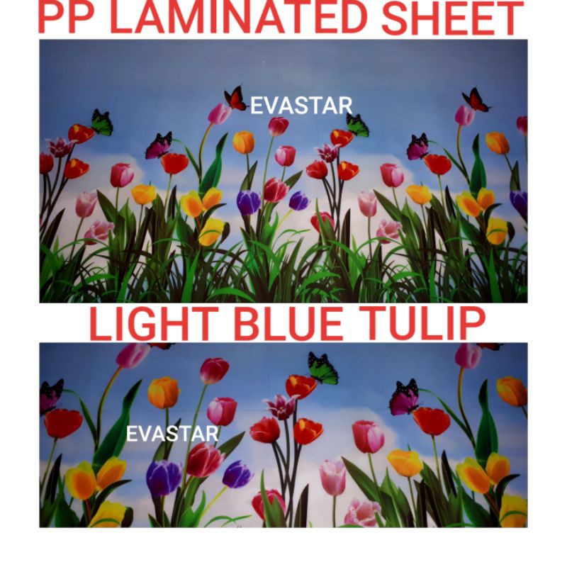 Jual LightBlueTulip Fiber Pagar Plastik Penutup Tutup Pagar Motif Tulip ...