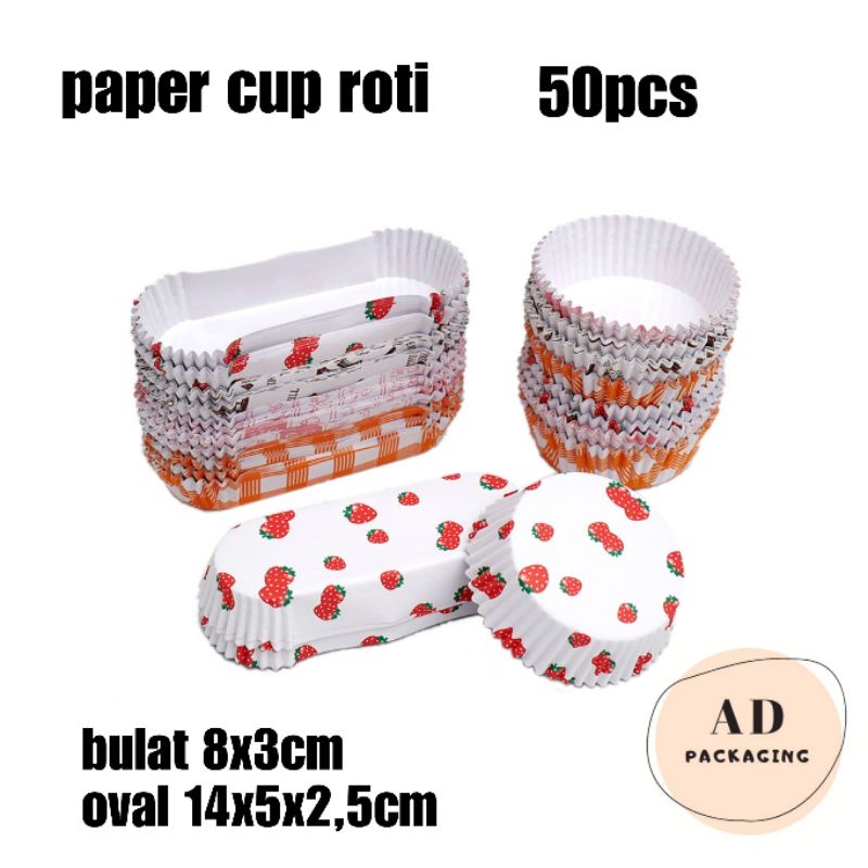 Jual 50pcs paper cup roti/ paper cup case roti/ kertas roti anti ...