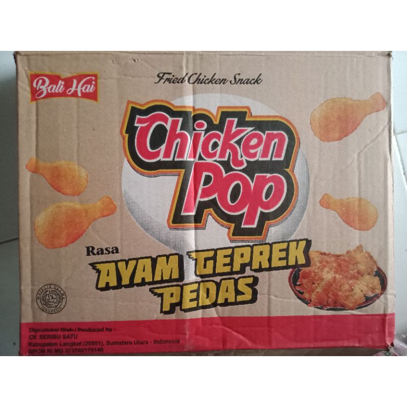 Jual Chicken Pop Snack Rasa Ayam Geprek Pedas ( 1 Karton 40 Pcs ...
