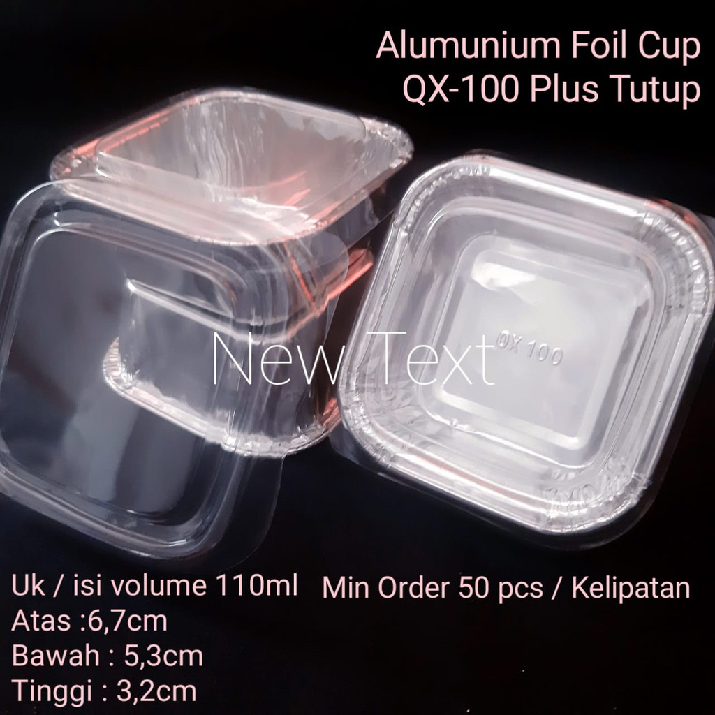Jual Aluminium Foil Cup OX-100 Plus Tutup / Aluminium Foil Tray OX100 50pcs | Shopee Indonesia