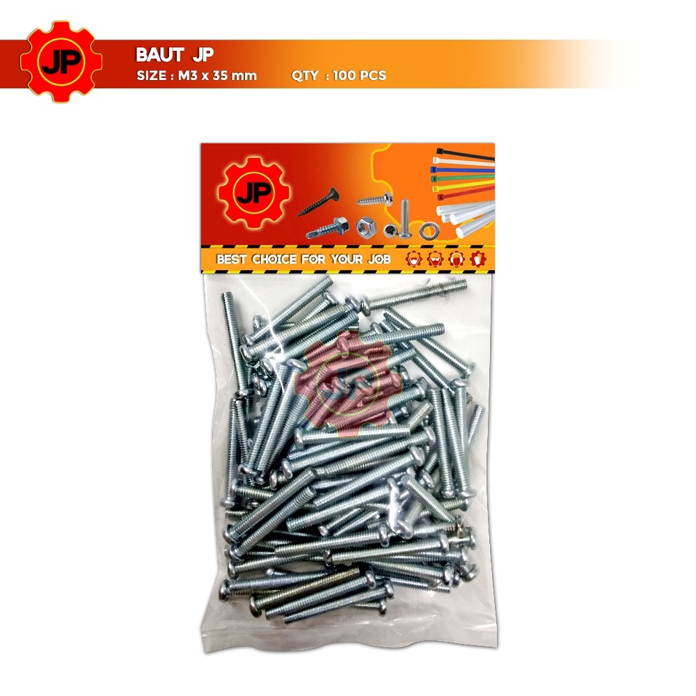 Jual BAUT JP M 3 x 35 MM - SEKRUP SKRUP BAUT JP 3x35 ISI 100 PCS ...