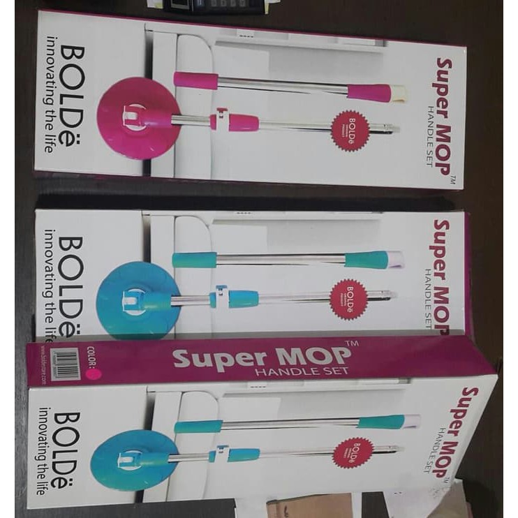 Jual Terlris Tongkat set handle + kepala mop SUPERMOP bolde warna pink ...