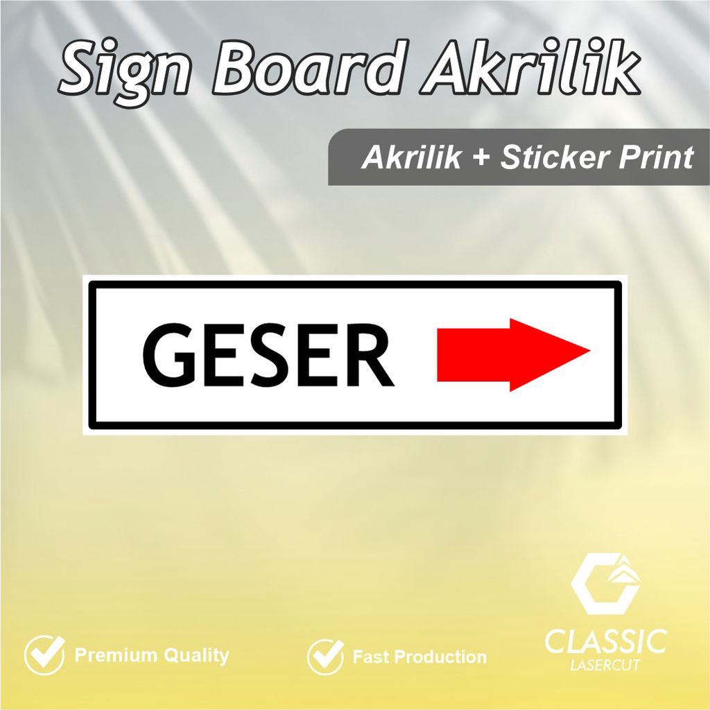 Jual Sign Board Akrilik Geser Kanan / Sign Board Akrilik / Signange ...
