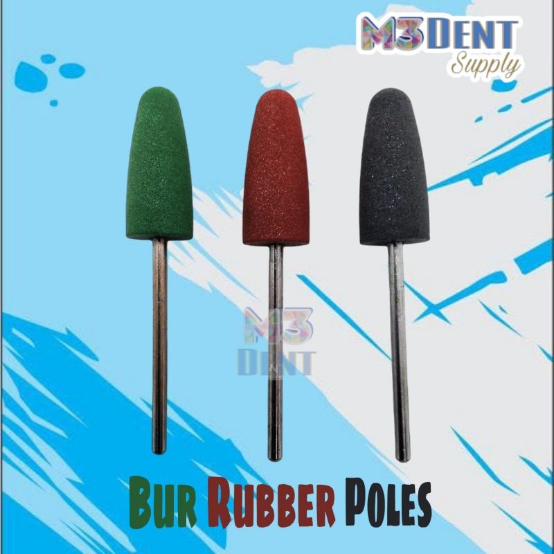 Jual DENTAL BUR RUBBER POLISH POLES ACRYLIC WARNA HIJAU,MERAH DAN ABU ...