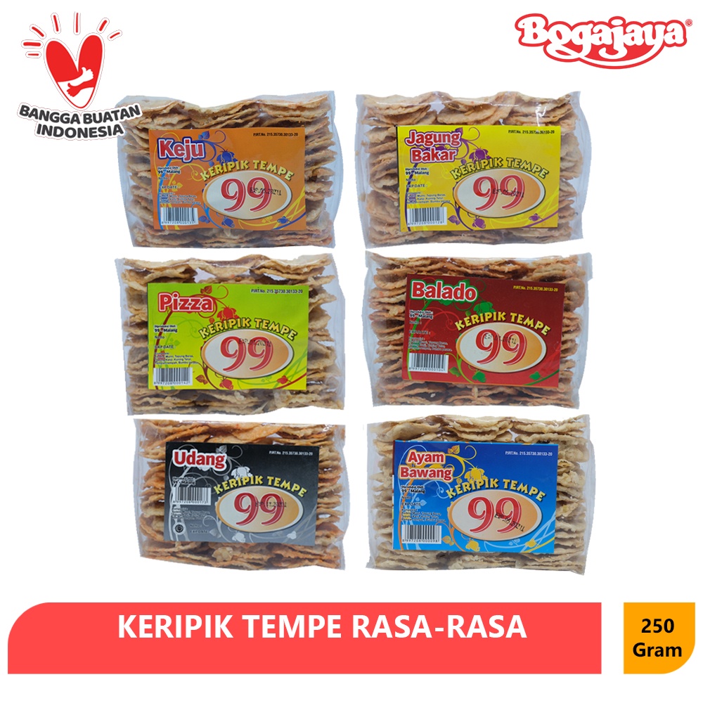Jual KERIPIK TEMPE MALANG 99 ANEKA RASA 250 GRAM | Shopee Indonesia