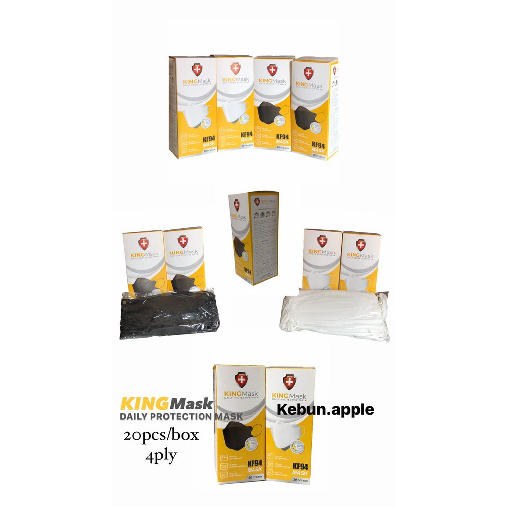 Jual MASKER KF94 KINGMASK MASKER KOREA 4 PLY IZIN KEMENKES (1 BOX 20 ...