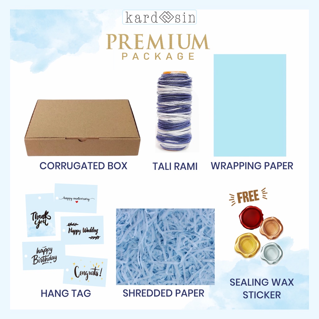 Jual [BIRU] PREMIUM PACKAGE PAKET PACKAGING LENGKAP AESTHETIC ALL IN ...
