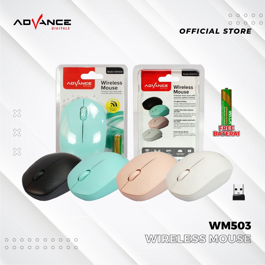 Jual Mouse Wireless Advance WM-503 / WM503 1600 DPI | Shopee Indonesia