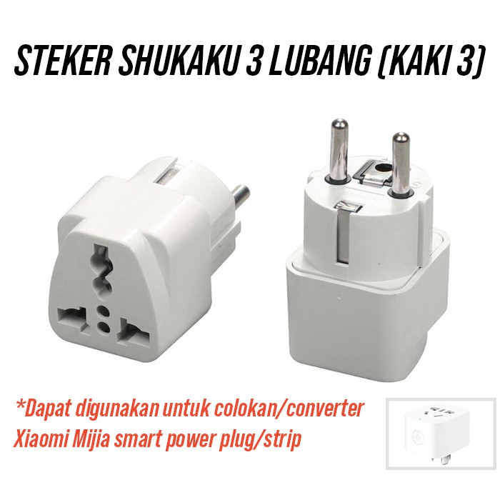 Jual Over Steker Shukaku Lubang 3 Colokan Kaki 3 Universal - Putih ...