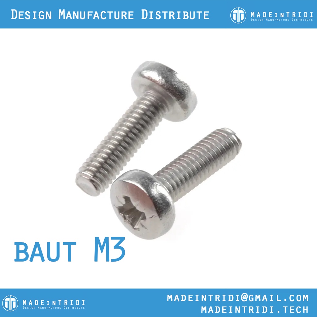 Jual BAUT JP M3 x 12 MM / SEKRUP SKRUP BAUT JP M3 x 12 | Shopee Indonesia