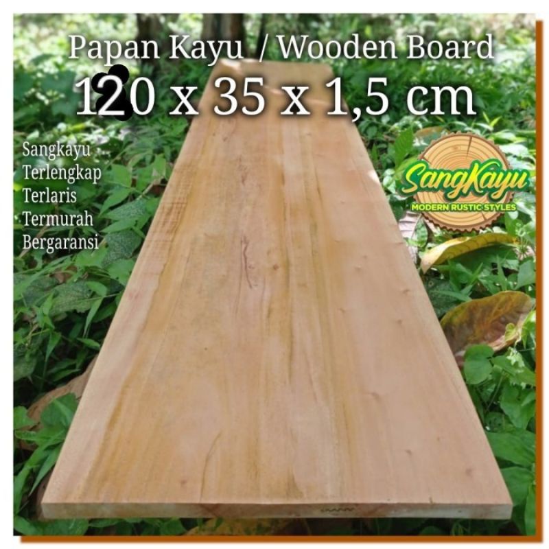 Jual Papan kayu 120x35x1,5cm Wooden board bahan meja kayu | Shopee ...