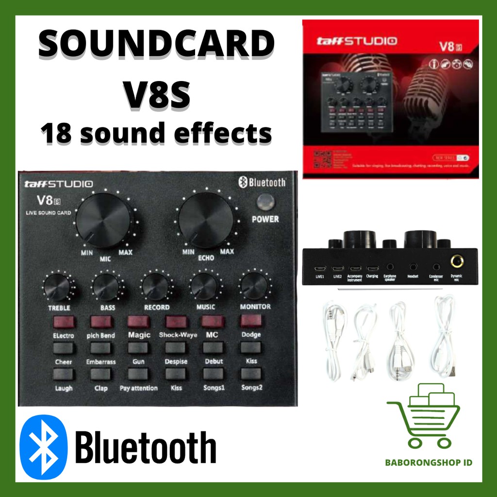 Jual TaffSTUDIO Bluetooth Audio USB External Soundcard V8S Live ...