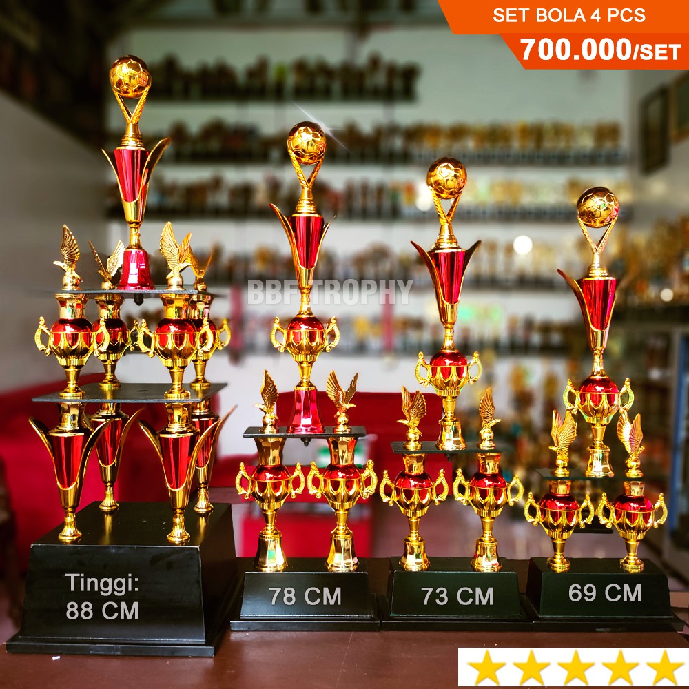 Jual Piala set bola 4 pcs untuk juara 1-2-3-4 | Shopee Indonesia