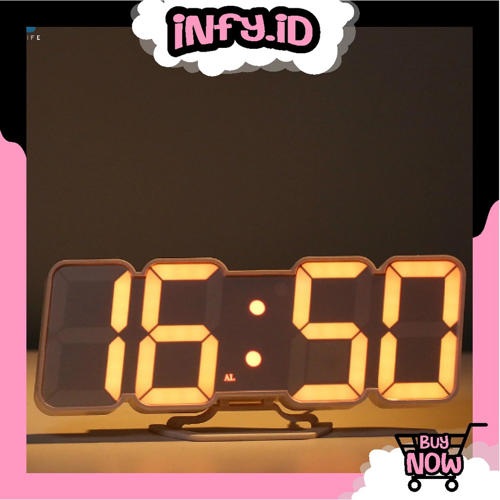 Jual INFY - JAM DINDING DIGITAL LED/JAM MEJA-ALARM-SUHU/JAM 3D BESAR ...
