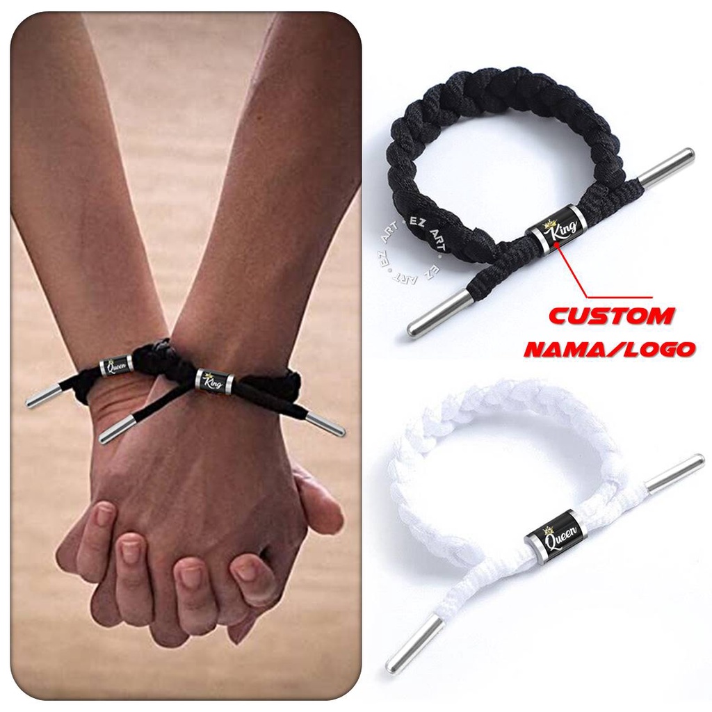 Jual GELANG CUSTOM TALI SEPATU KEPANG REQUEST NAMA LOGO GAMBAR TABUNG ...