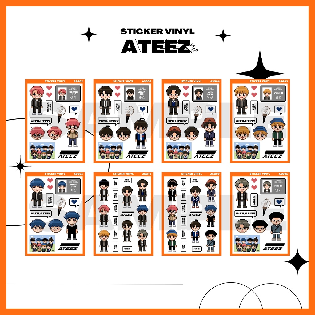 Jual Sticker / Stiker Kpop Ateez - Pixel | Shopee Indonesia
