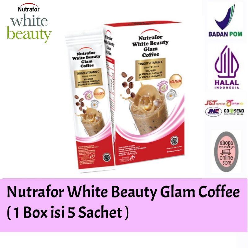 Jual Nutrafor White Beauty Glam coffee ( 1 Box isi 5 Sachet ) | Shopee ...