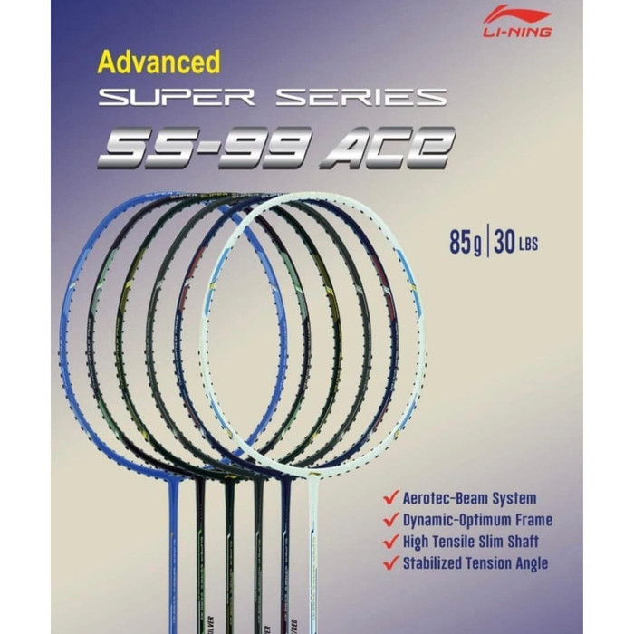 Jual LINING SUPER SERIES SS 99 ACE RAKET BADMINTON ORIGINAL - BLUE GOLD ...