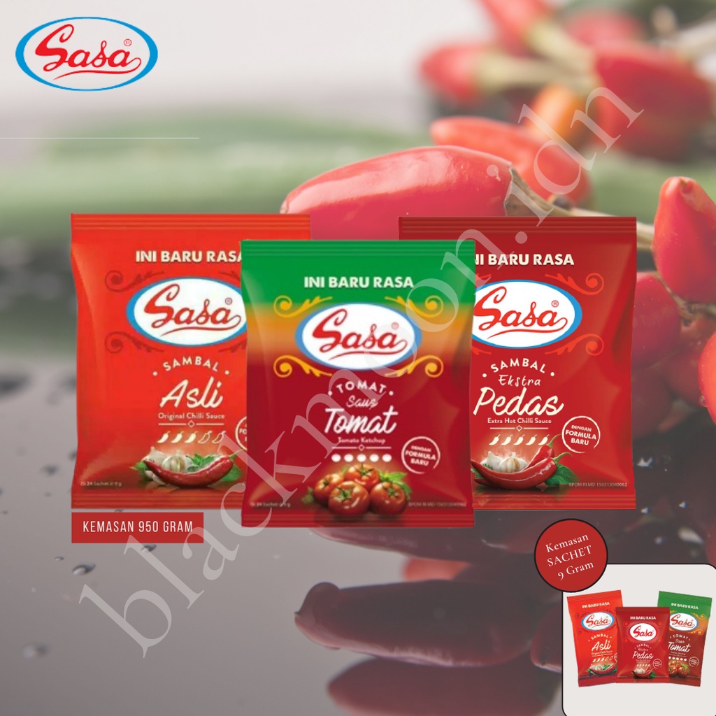 Jual Sasa Saos Tomat Sambal Asli Sambal Ekstra Pedas Kemasan 950 Gram ...