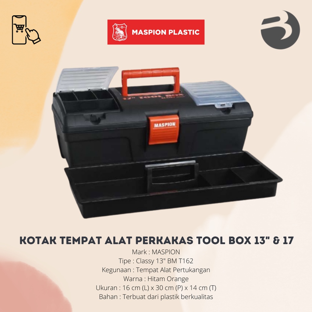 Jual KOTAK TEMPAT ALAT PERKAKAS / CLASSY TOOLS MASPION BOX / TOOL BOX ...
