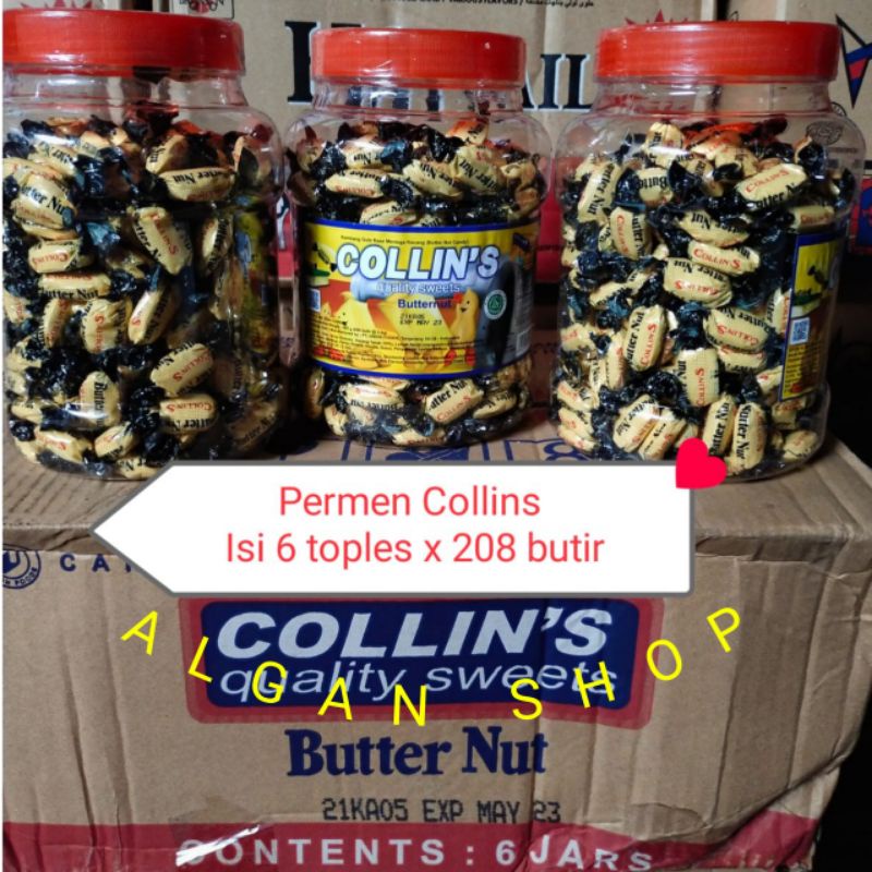 Jual Permen Collins Butternut 1 Toples Isi 208 Pcs Hot Hot Pop Candy ...