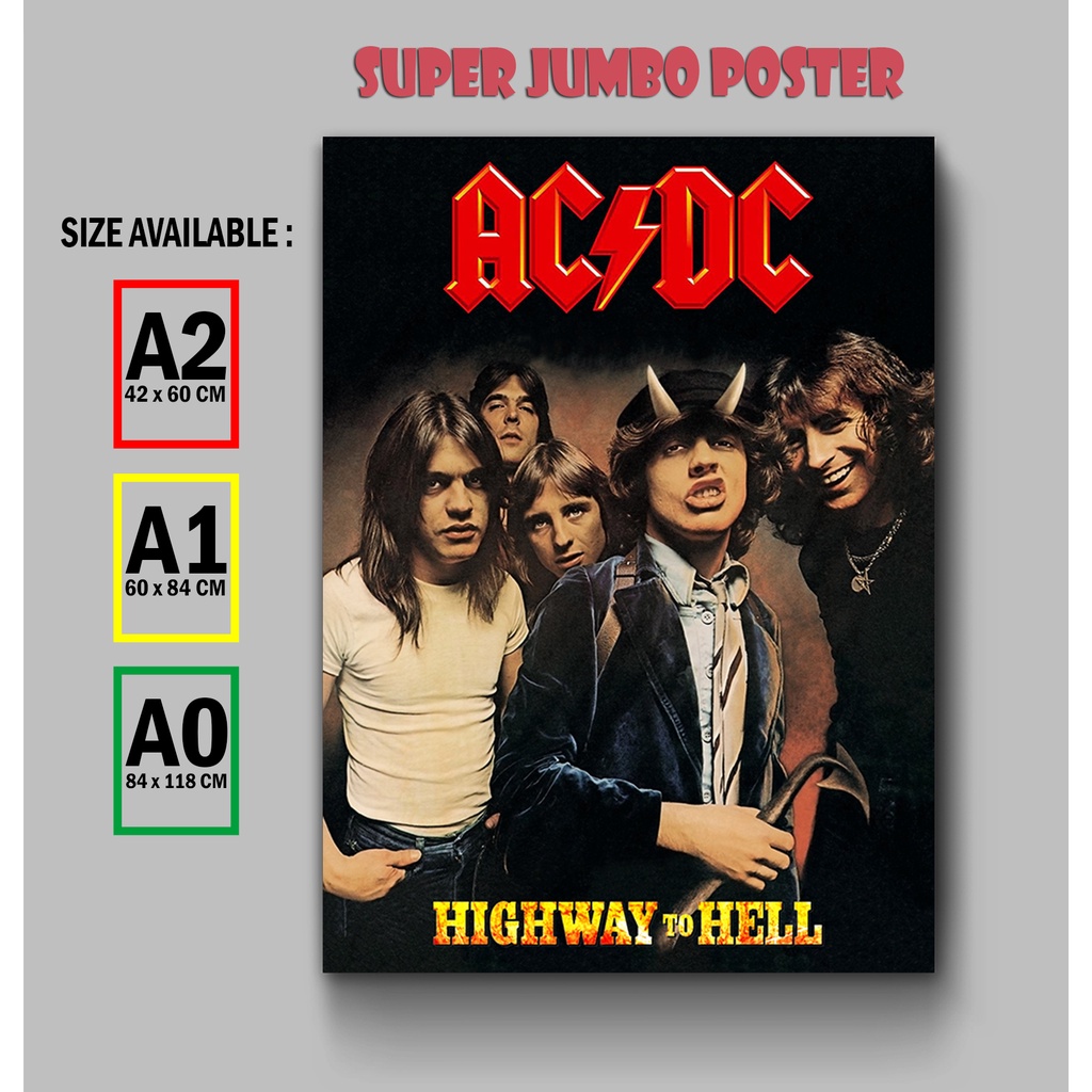 Jual Pajangan Tema Musik Gambar Band ACDC Grup Metal Rock Poster Ukuran ...