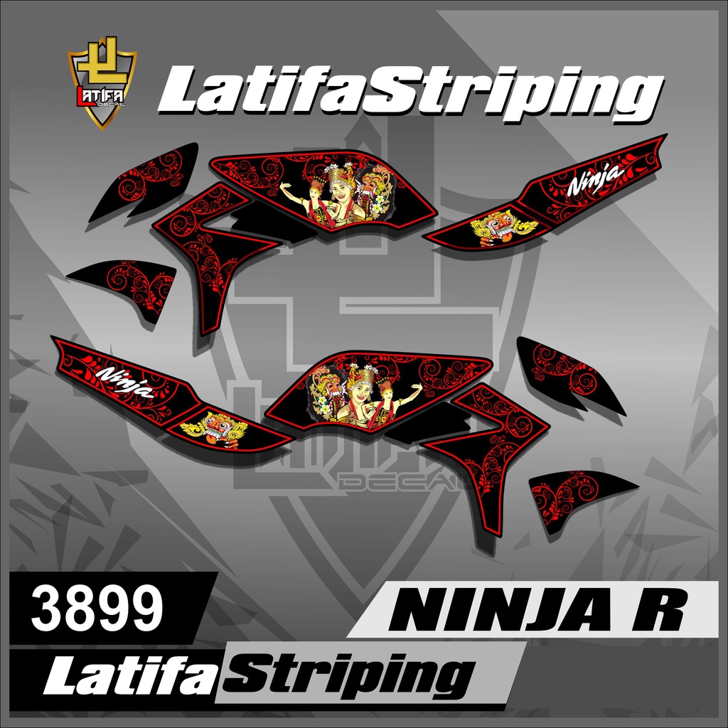 Jual 3899 Striping Motor Ninja R Lama Desain Barong Bali Stiker ready ...