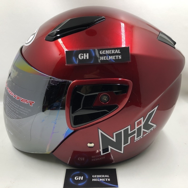 Jual HELM NHK R7 SOLID ROYAL RED MERAH MARUN HALF FACE | Shopee Indonesia