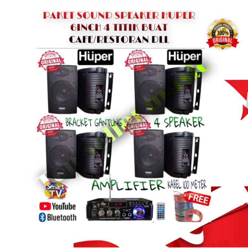 Jual PAKET SOUND SYSTEM HUPER 6,5INCH 4 UNIT SOUND CAFE RESTORAN ...