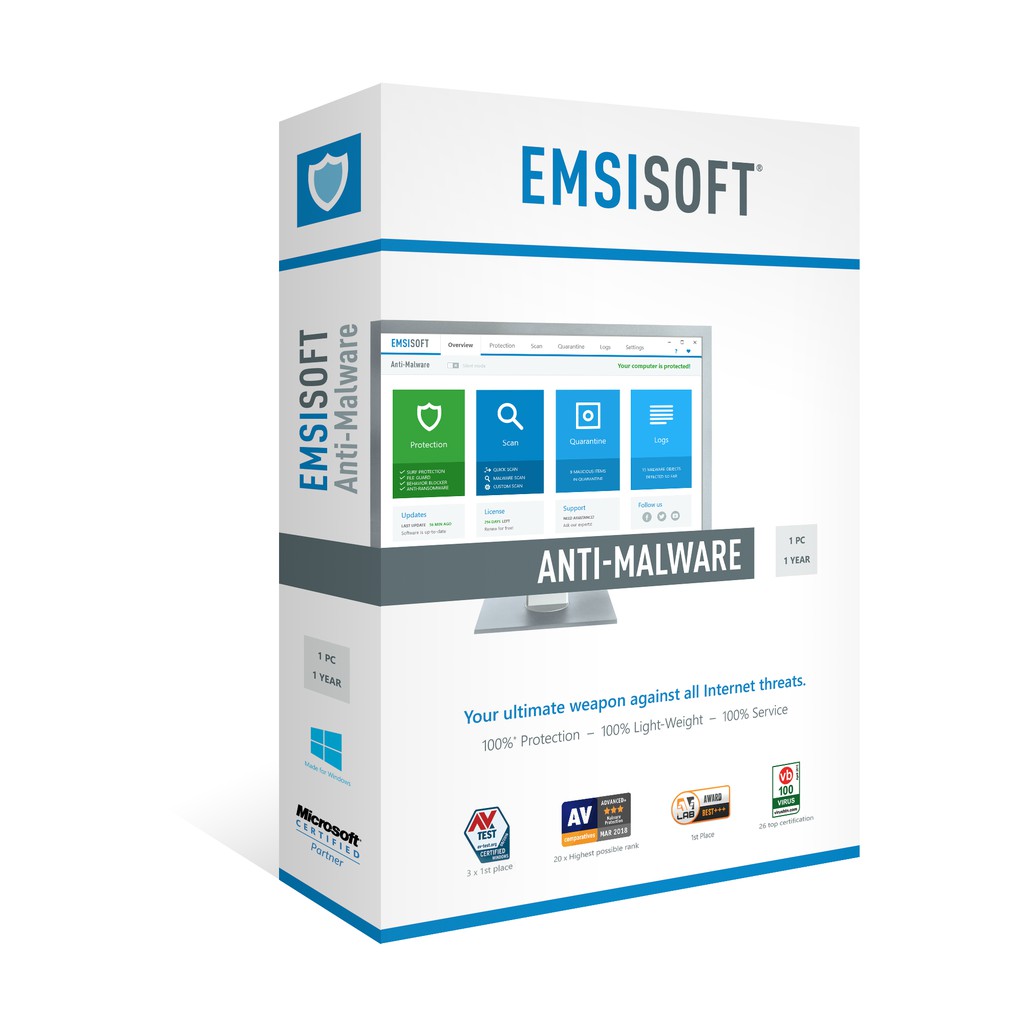 Jual Emsisoft AntiMalware Home (2 Years 3 PCs Subcription - License Key ...