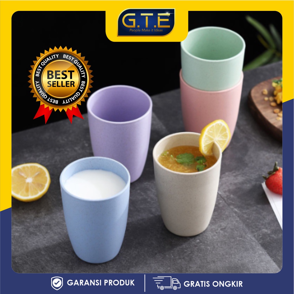 Jual GTE | Gelas Wheat Straw Kopi Mug Cangkir | Gelas Gandum Kokoh ...