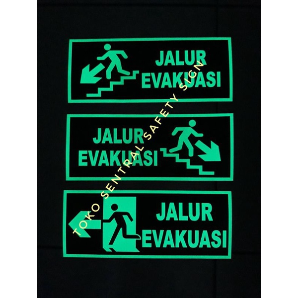 Jual Sticker Jalur Evakuasi Glow In The Dark 12cm x30cm | Shopee Indonesia