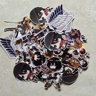 Jual Harga /10 pcs/Murah Dan Keren - Stiker Anime Attack the titan-eren ...