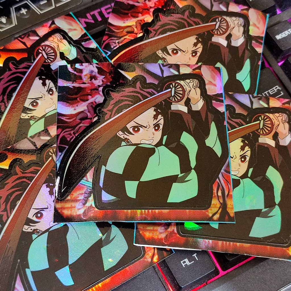 Jual STICKER STIKER HOLOGRAM ANIME -KNY TANJIRO KAMADO - STIKER kimetsu ...