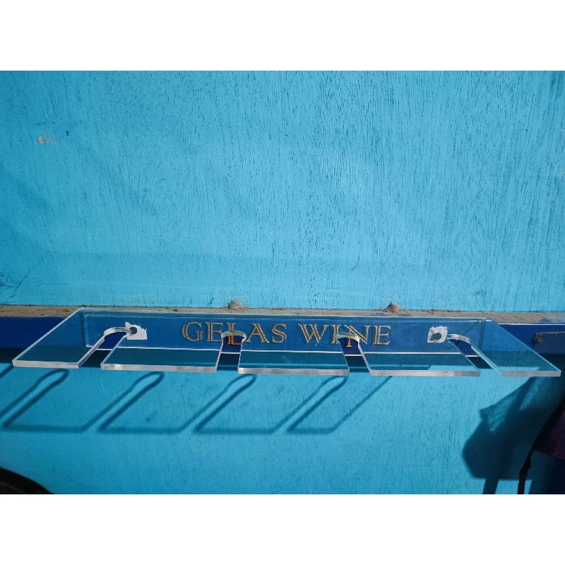 Jual Rak gelas wine gantung akrilik - holder glasses dinding acrylic ...