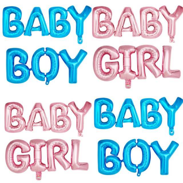 Jual Balon Foil Tulisan Baby Boy / Baby Girl Sambung Jumbo | Shopee ...